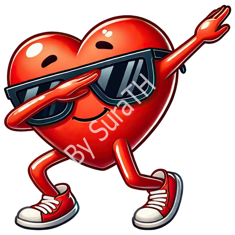 Dabbing Heart PNG, Funny Heart Clipart, Love Heart Valentines, Heart ...