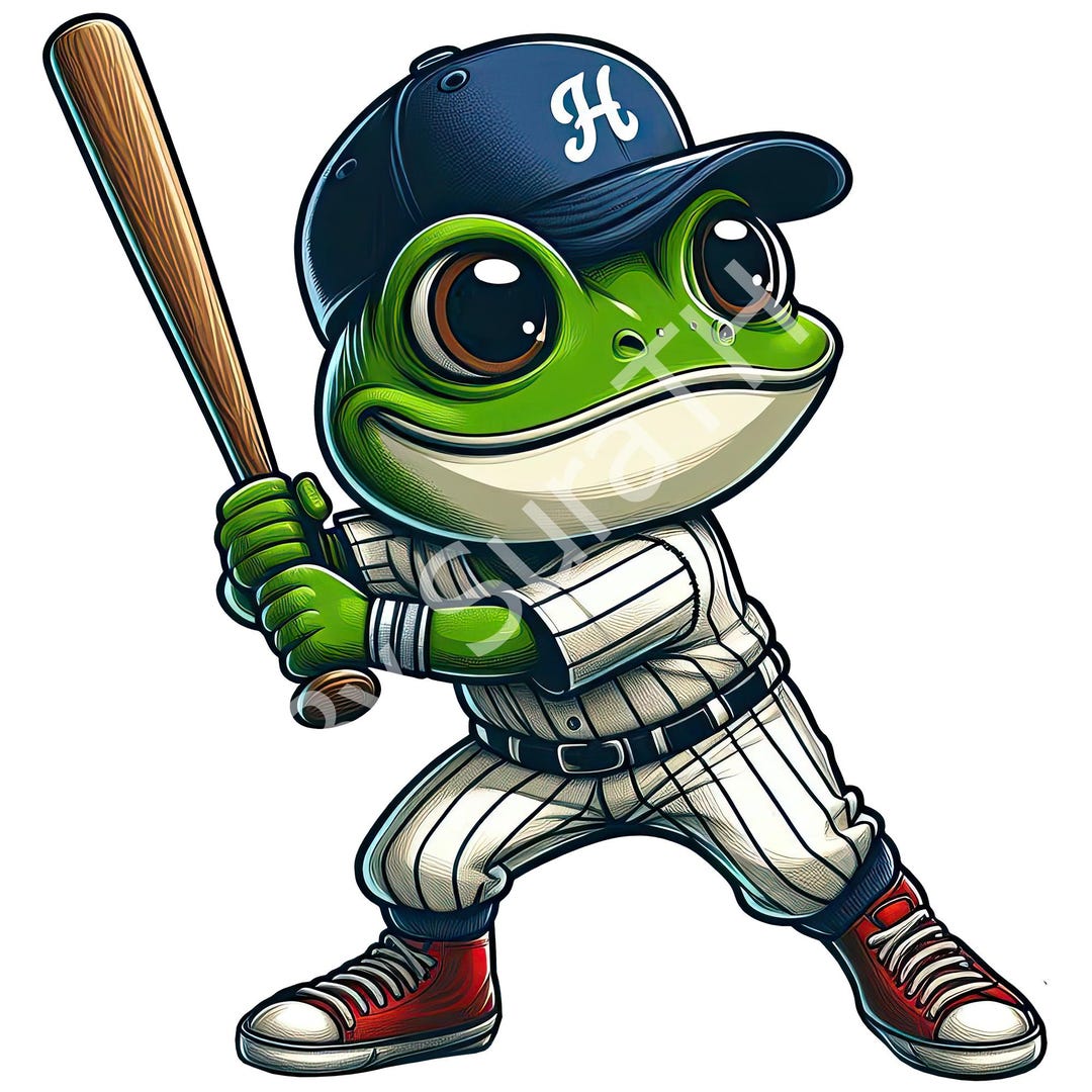 Frog Baseball PNG, Funny Frog Clipart, Baseball Frog Cartoon, Cute Frog ...