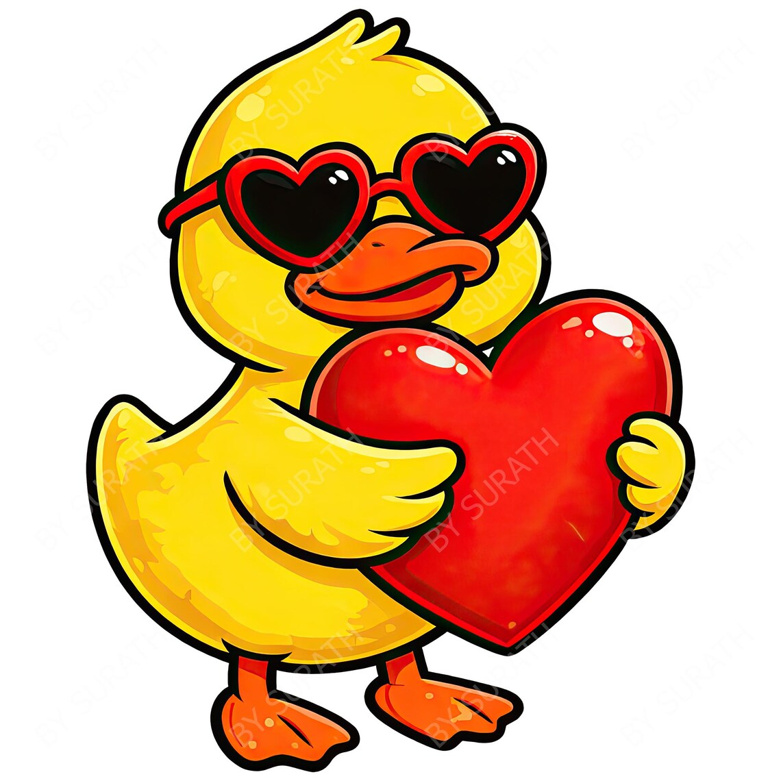 Rubber Duck Heart PNG, Funny Duckie Clipart, Valentines Day, Digital ...