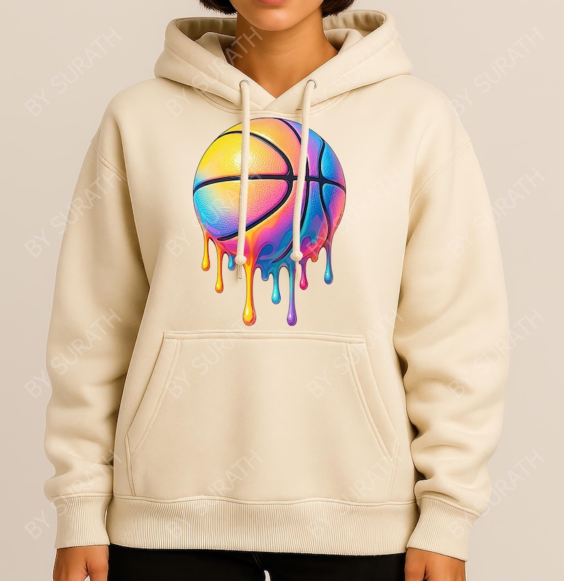 Drip Basketball PNG, Colorful Basketball Clipart, Girls Sports Art ...