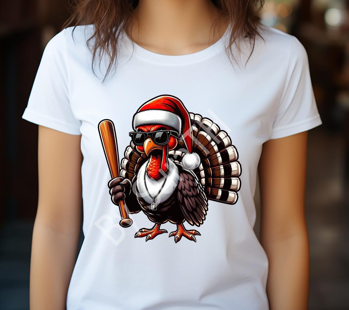Funny Turkey Thanksgiving PNG, Turkey Baseball Bat Clipart ...