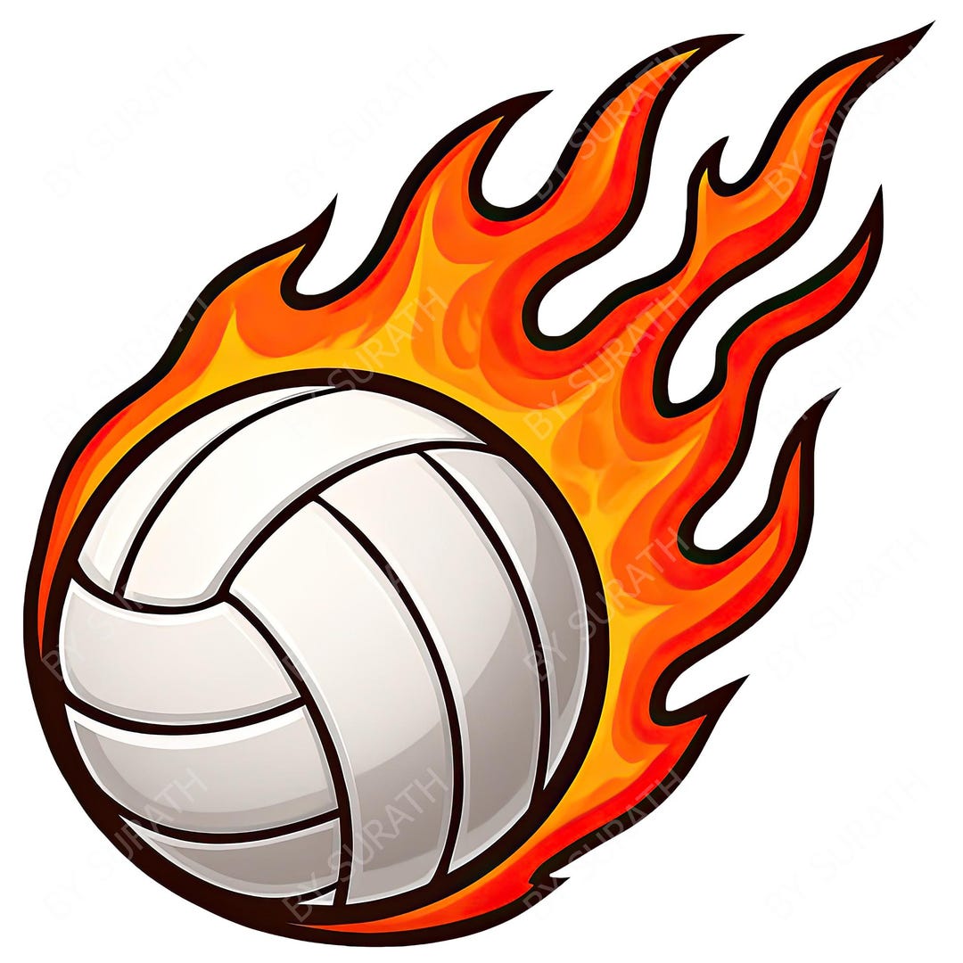 Fire Volleyball PNG, Flaming Ball Clipart, Digital Download ...