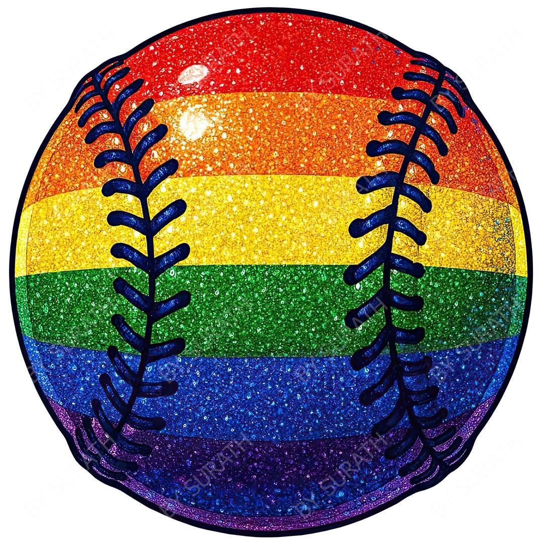 LGBTQ Baseball PNG, Rainbow Baseball Clipart, Digital Download ...