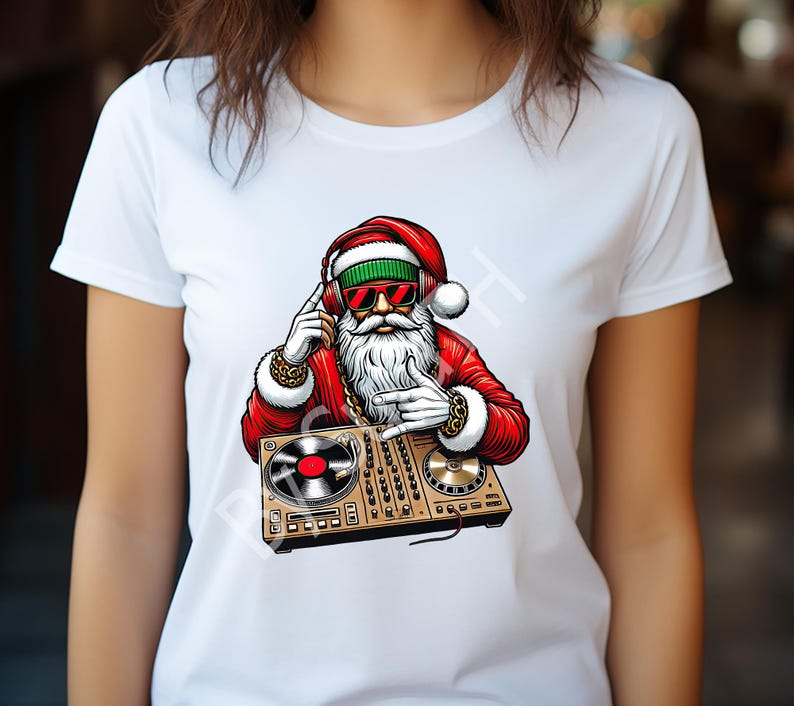 Hip Hop Santa DJ PNG Clipart, Christmas Sublimation (digital Download ...
