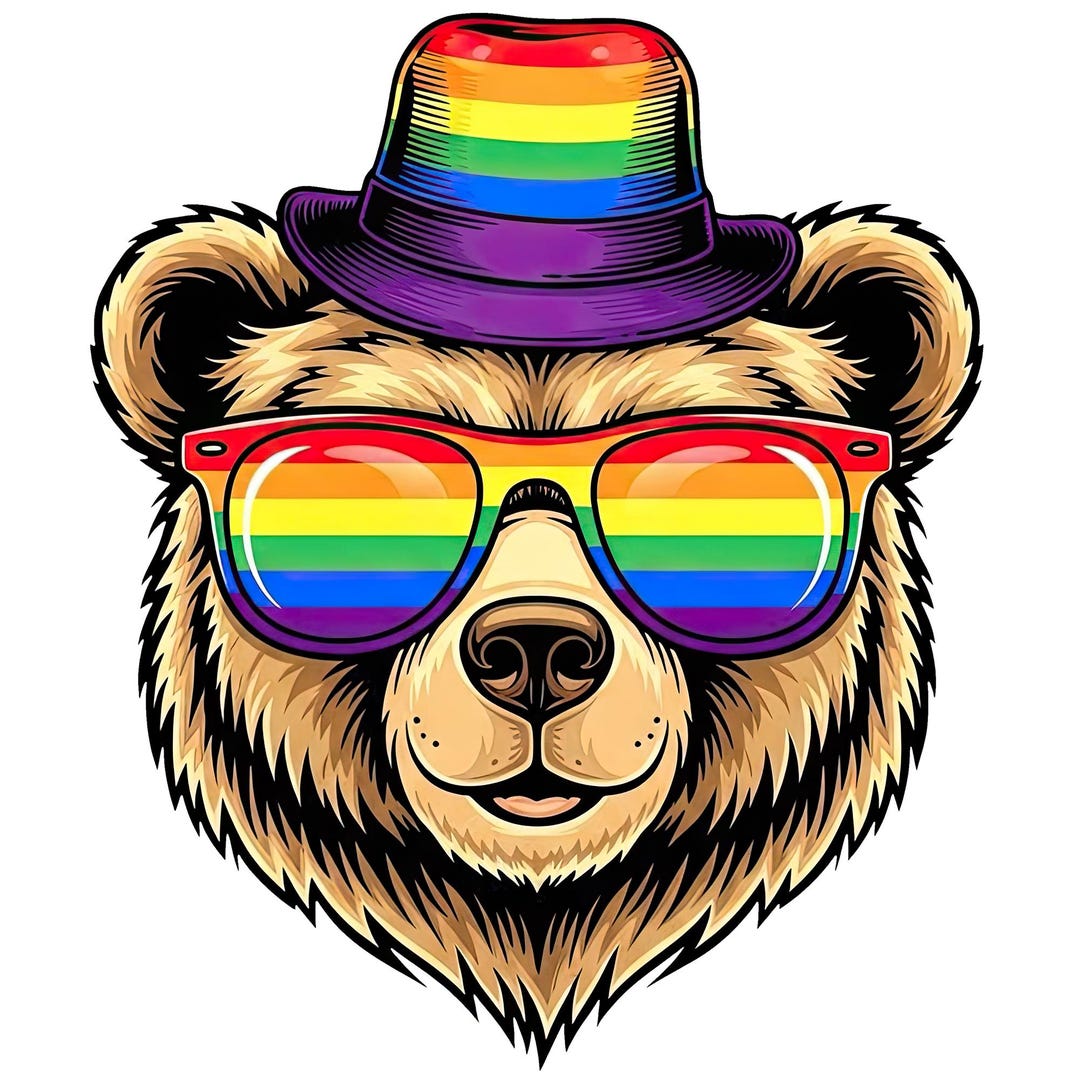 LGBTQ Bear PNG: Rainbow Pride Clipart (digital Download, 4000x4000 Px ...