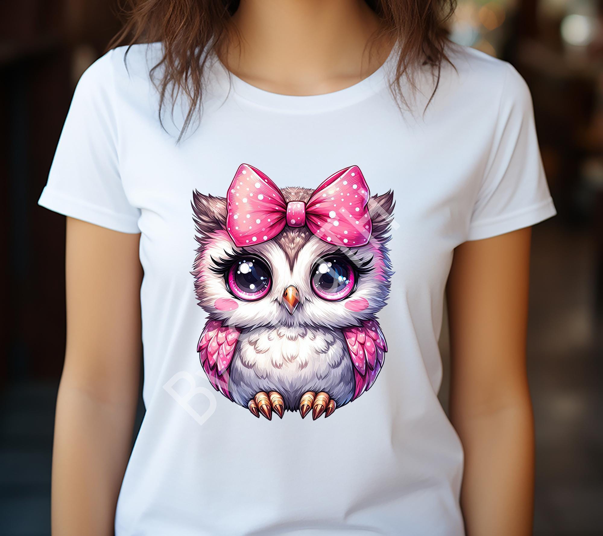 Owl Pink Bow PNG, Owl Clipart, Digital Download, Printable, Sublimation ...