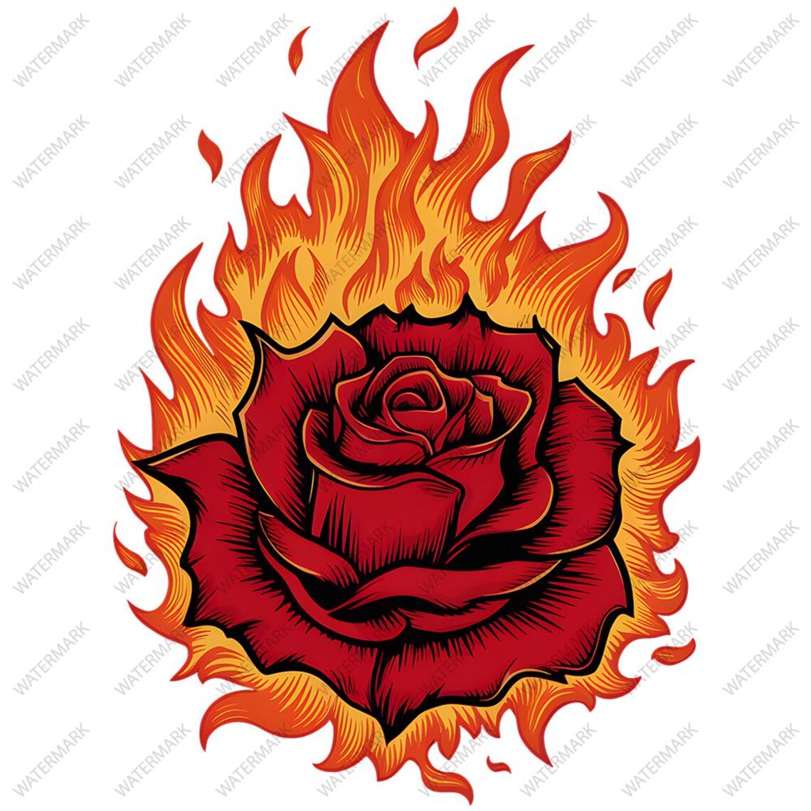 Rose on Fire PNG, Fire Rose Clipart, Flame Rose PNG, Fire Rose PNG ...