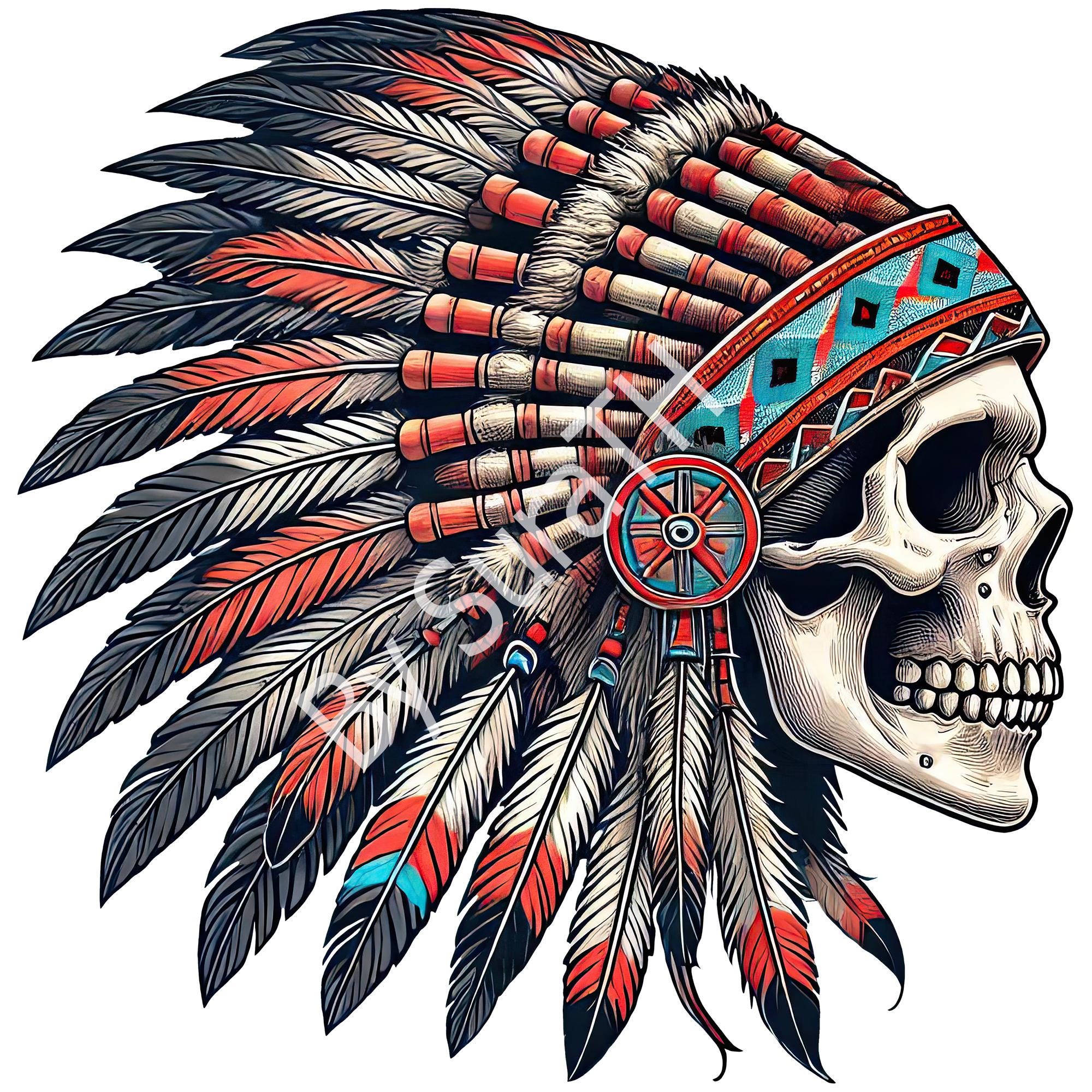 Native American Indian Chief Skull PNG, Native American Skull Clipart ...