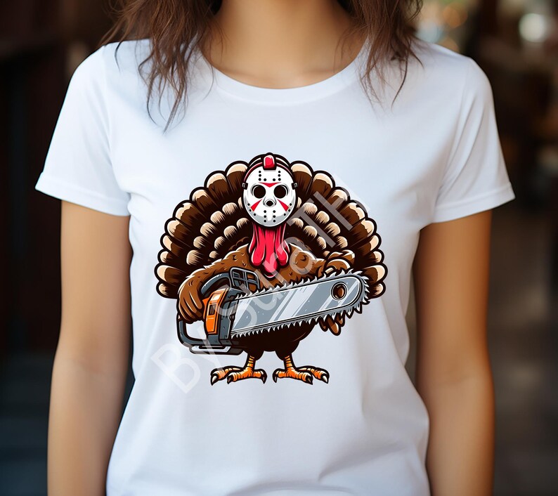 Scary Thanksgiving Turkey PNG, Funny Turkey Clipart, Chainsaw, Horror ...