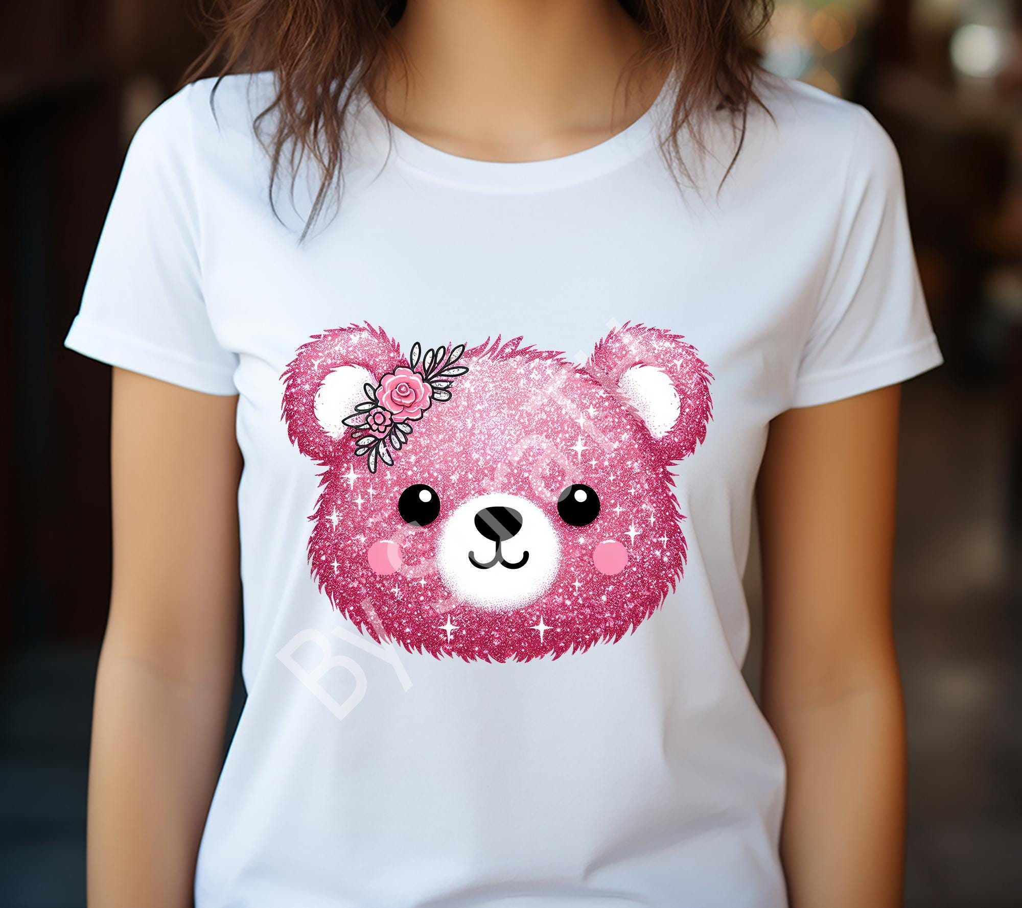 Pink Bear PNG, Cute Bear Clipart, Pink Bear Digital Download, Bear ...