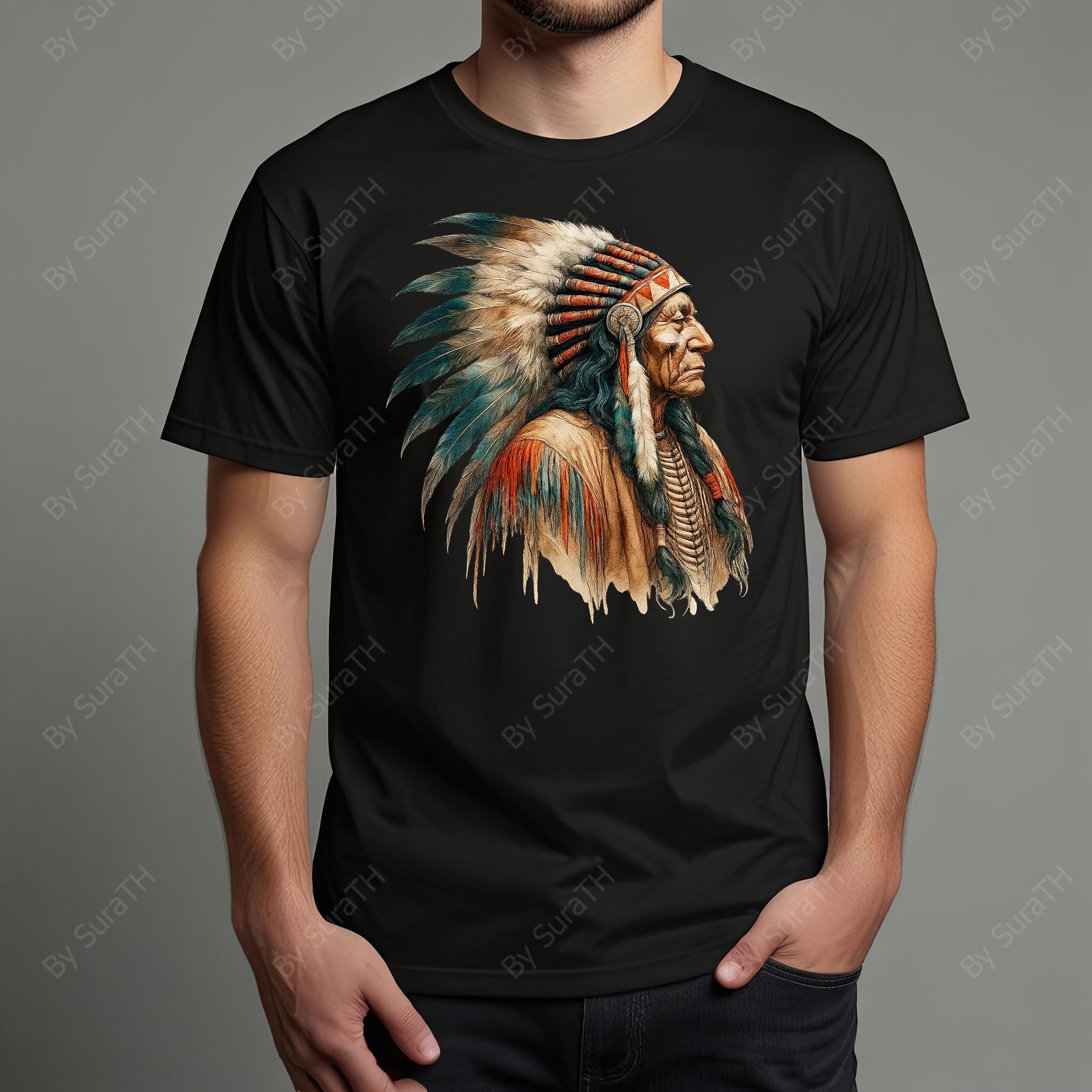 Native American Chief PNG: Printable Clipart for Sublimation (digital ...