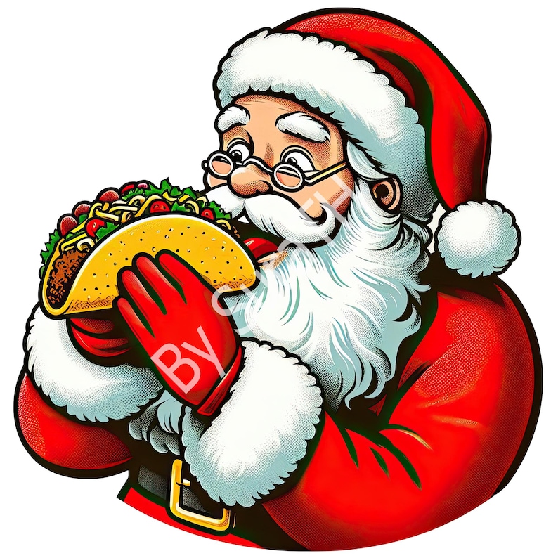 Funny Santa Eating Taco PNG, Mexican Christmas Digital Download - Etsy