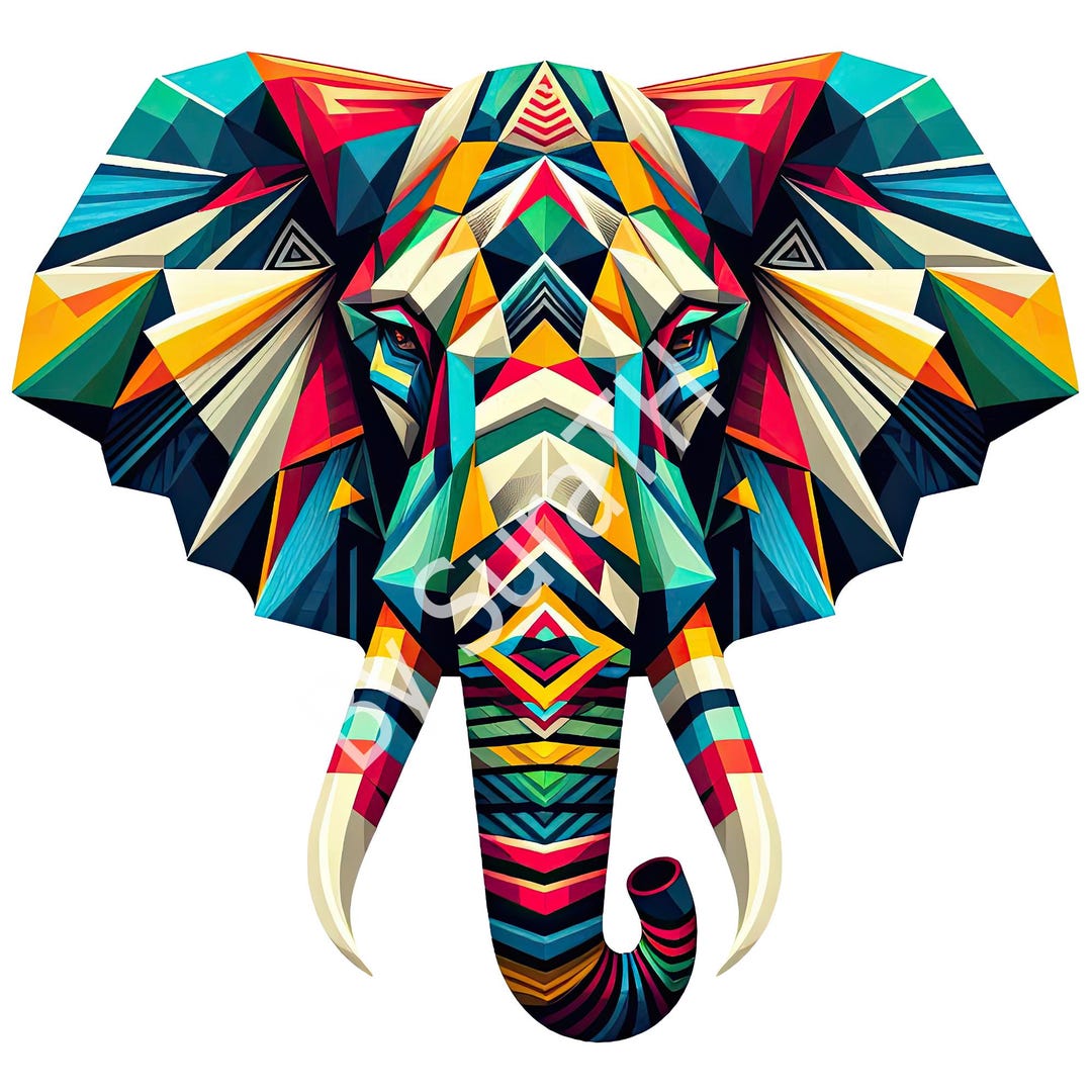 Geometric Elephant PNG, Elephant Art PNG, Elephant Clipart, Elephant ...