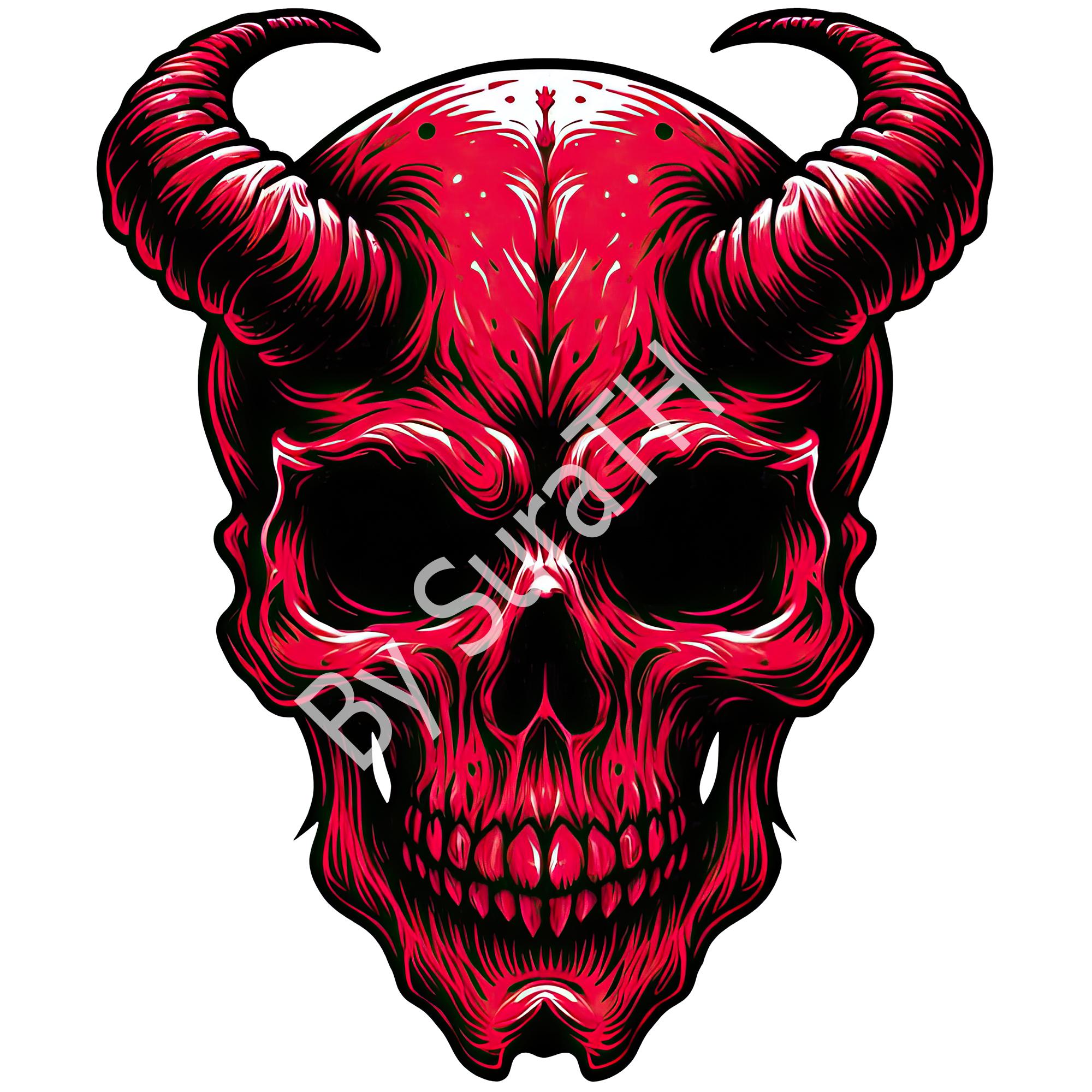 Demon Skull PNG, 10 PNG, Demon Skull Clipart, Devil Skull, Scary Skull ...
