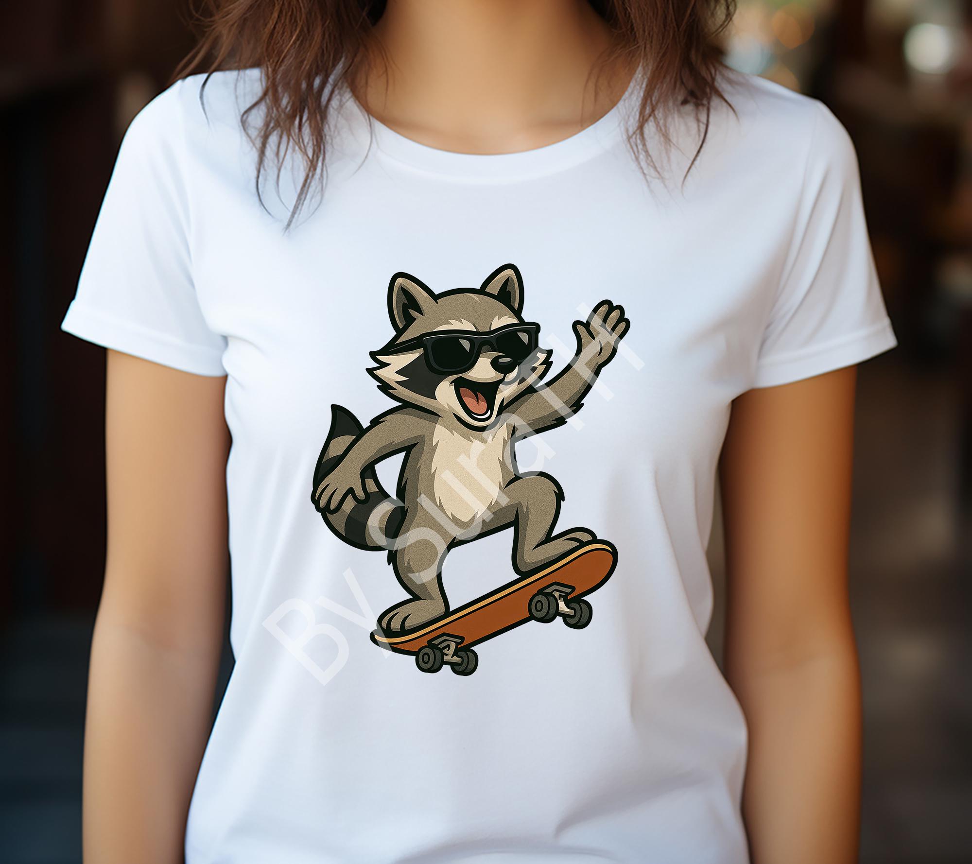 Raccoon Skateboard PNG, Funny Raccoon Clipart, Raccoon Mascot, Cool ...