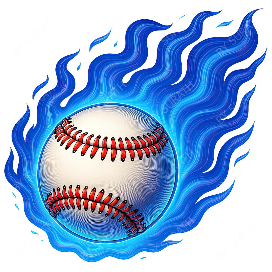 Fire Baseball Blue Flame PNG, Baseball Clipart, Digital Download ...