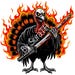 Scary Turkey PNG, Fire on Turkey, Samurai Turkey, Thanksgiving Clipart ...