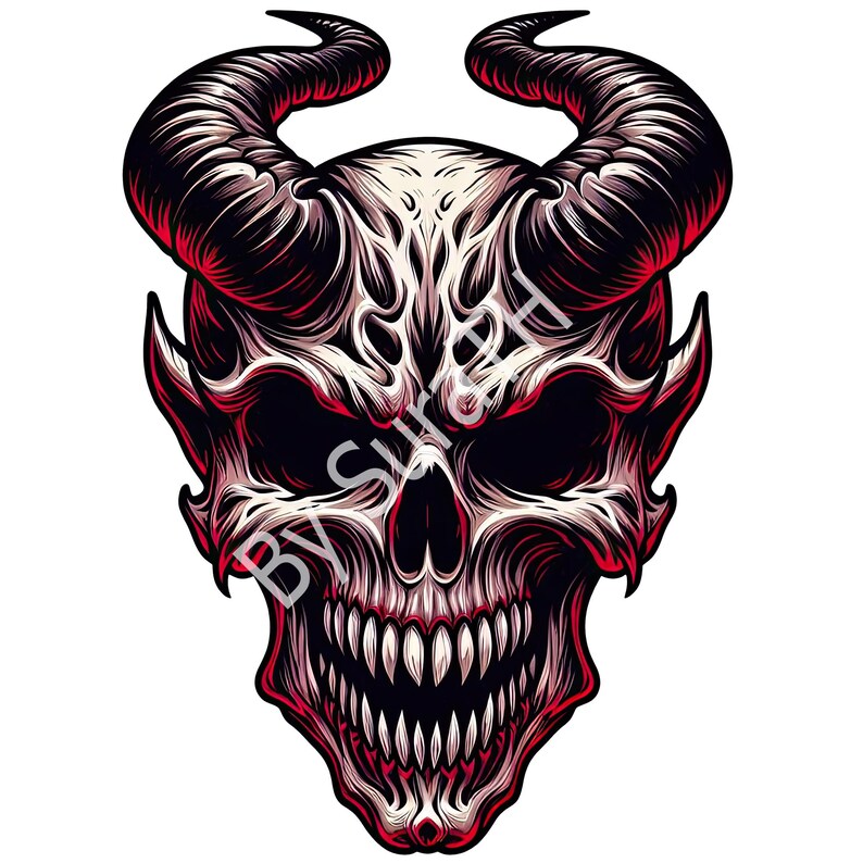 Demon Skull PNG, 10 PNG, Demon Skull Clipart, Devil Skull, Scary Skull ...