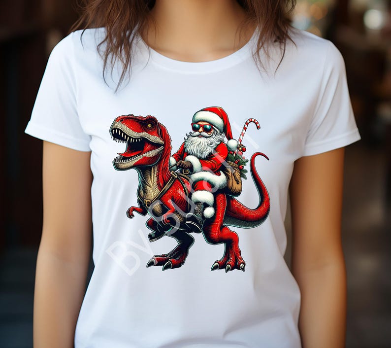 Funny Santa Riding T-rex Clipart, Christmas PNG (digital Download) - Etsy