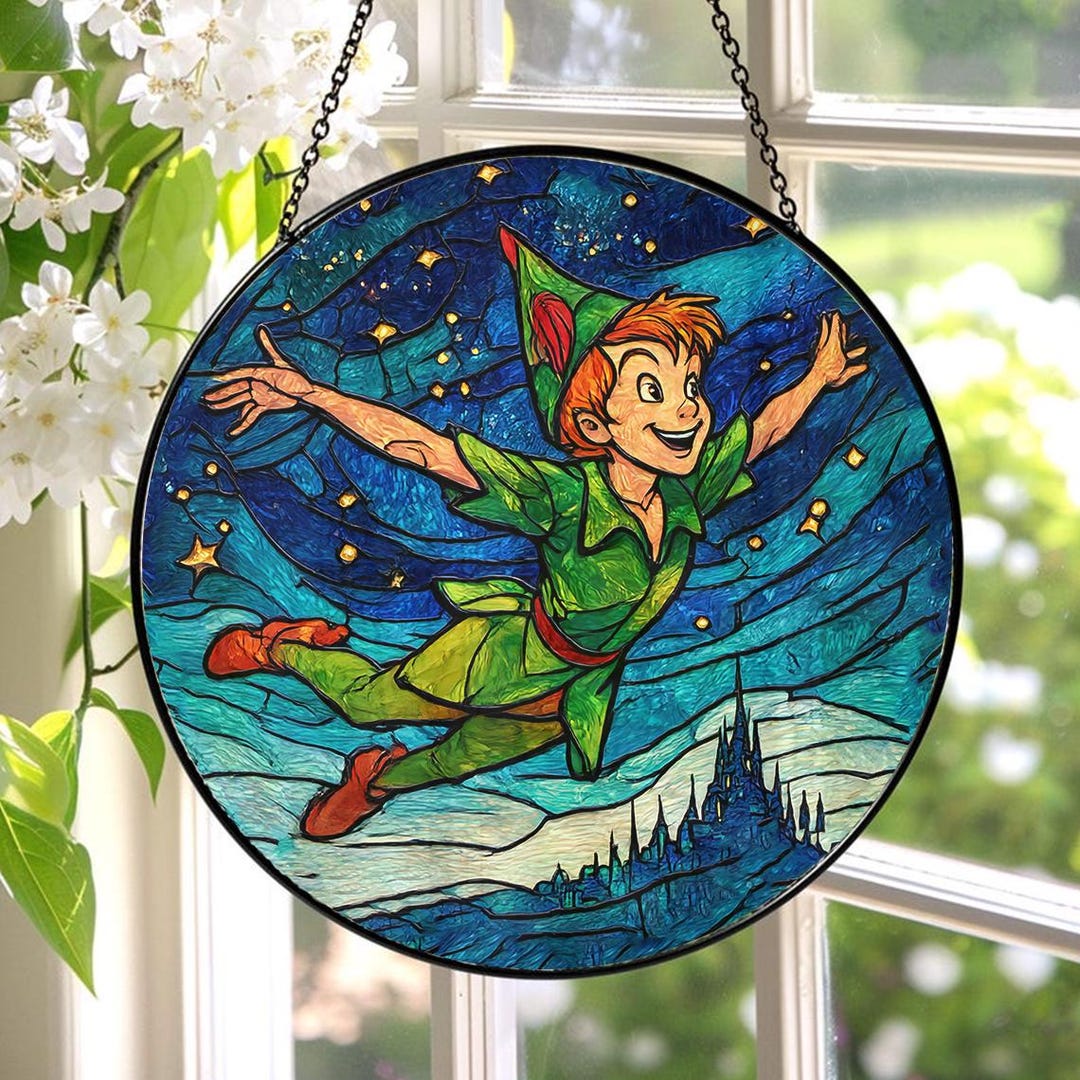 Disney Peter Pan Stained Glass Suncatcher, Disney Peter Pan Window ...