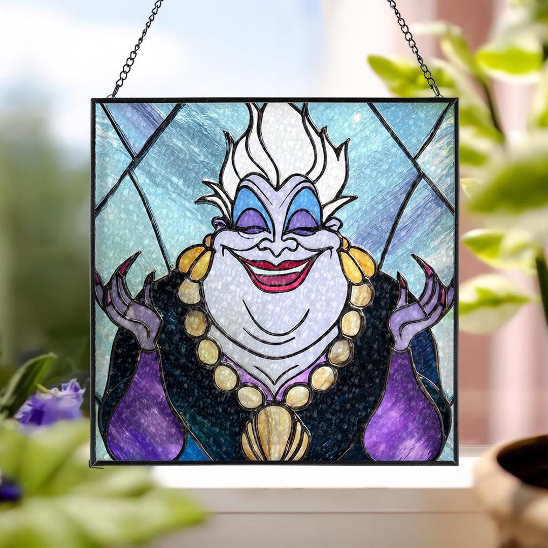 Disney Ursula Villains Stained Glass Suncatcher, Ursula Villains Window ...