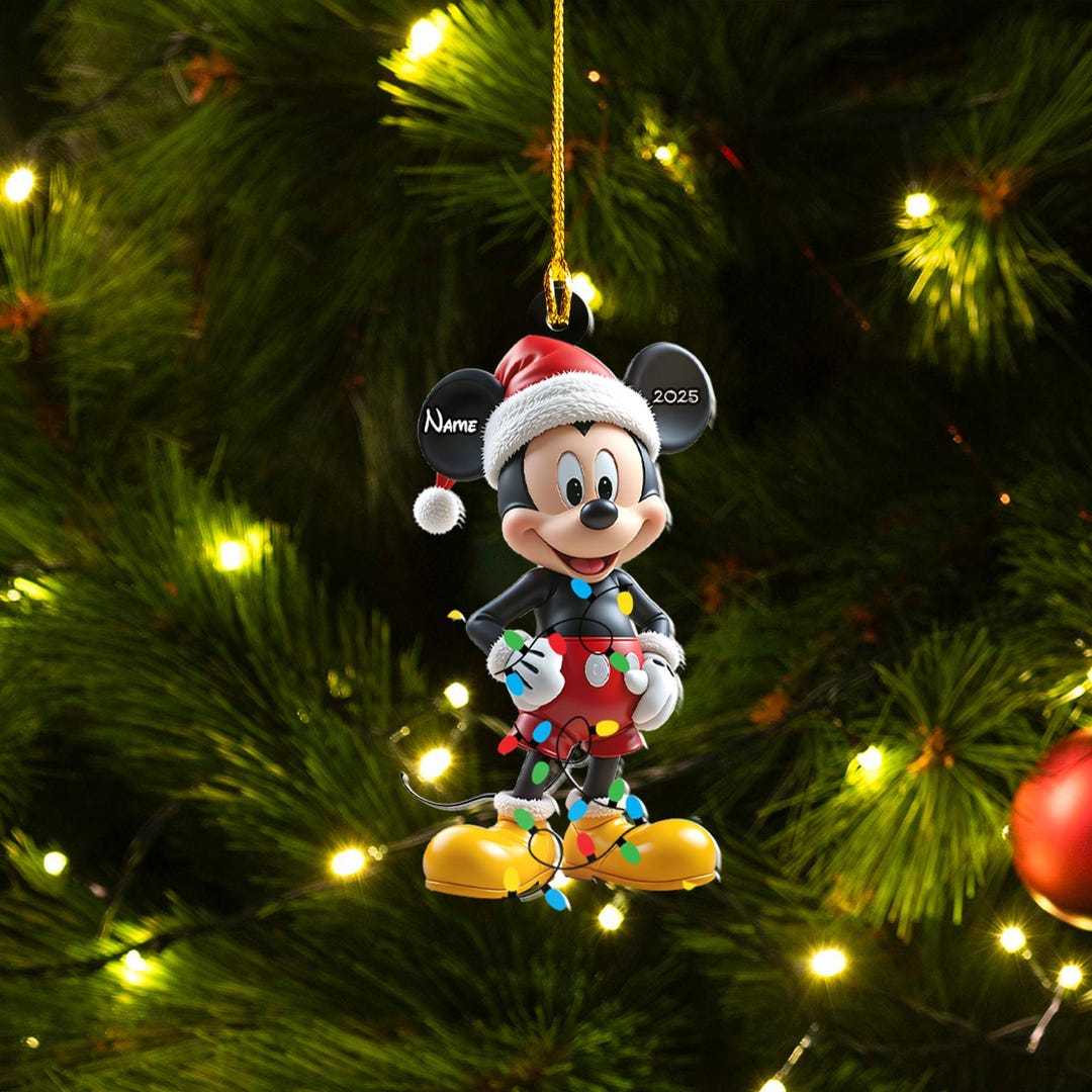 Personalized Mickey Mouse Christmas Ornament, Mickey Mouse Ornament ...