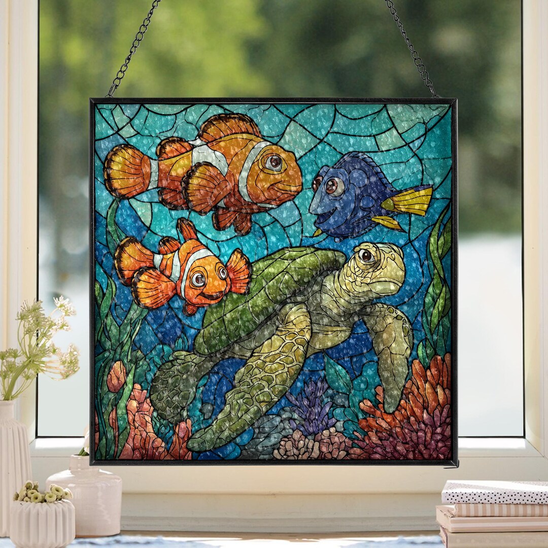 Disney Finding Nemo Square Stained Glass Suncatcher,disney Finding Nemo ...