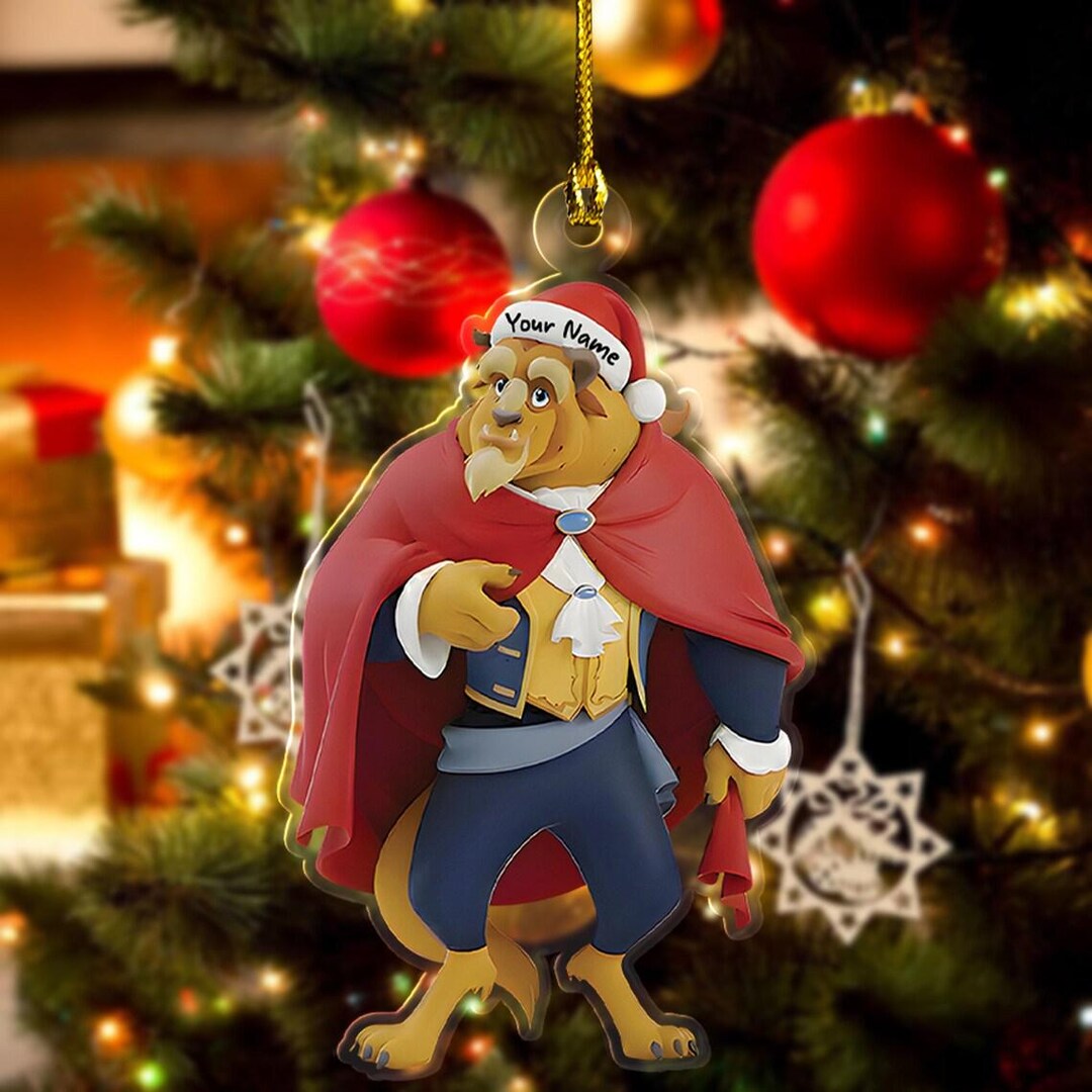 Personalized Disney Beauty and the Beast Christmas Ornament, the Beast ...