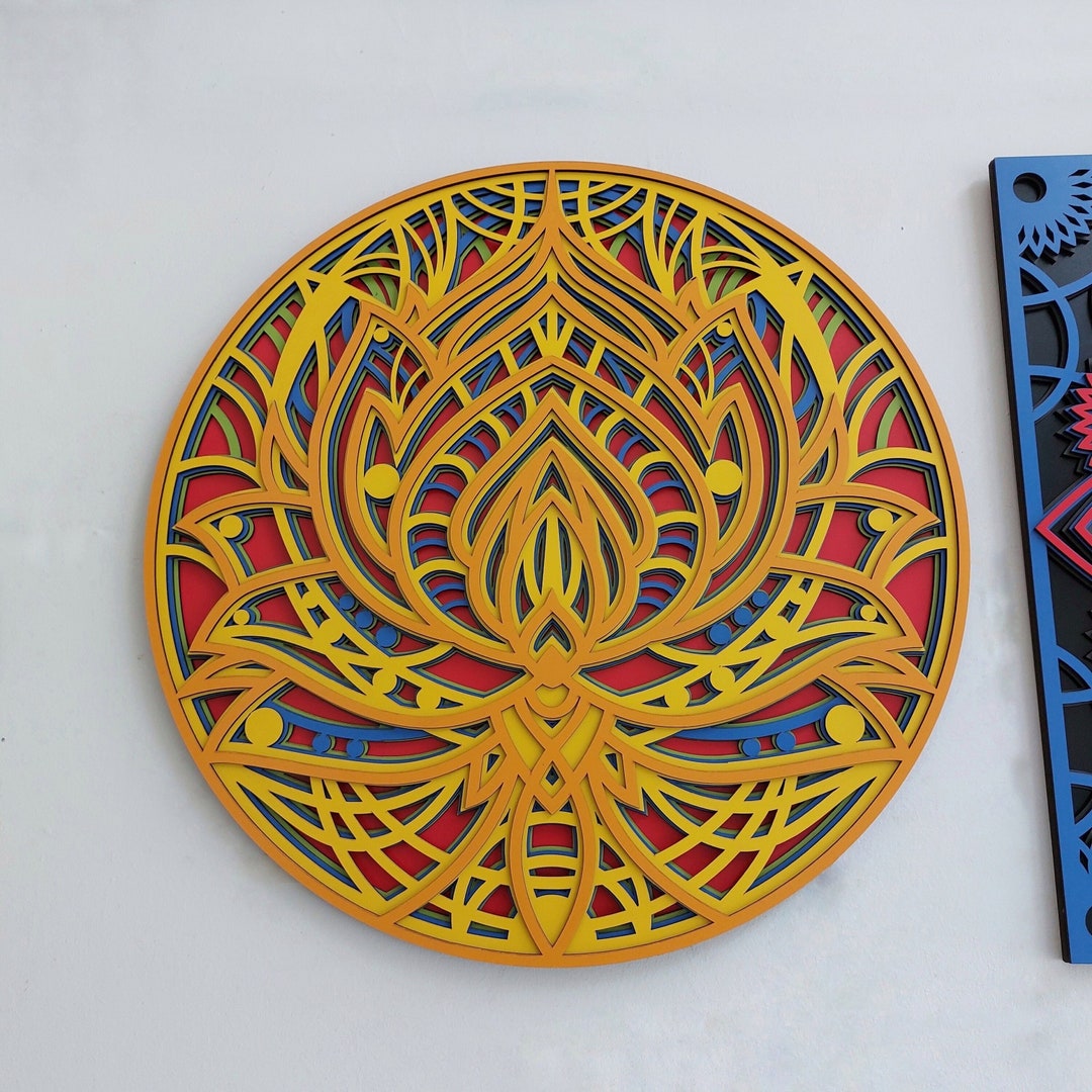Mandala Wood Wall Decor, Multilayer Wooden Mandala, Multi-color Mandala ...