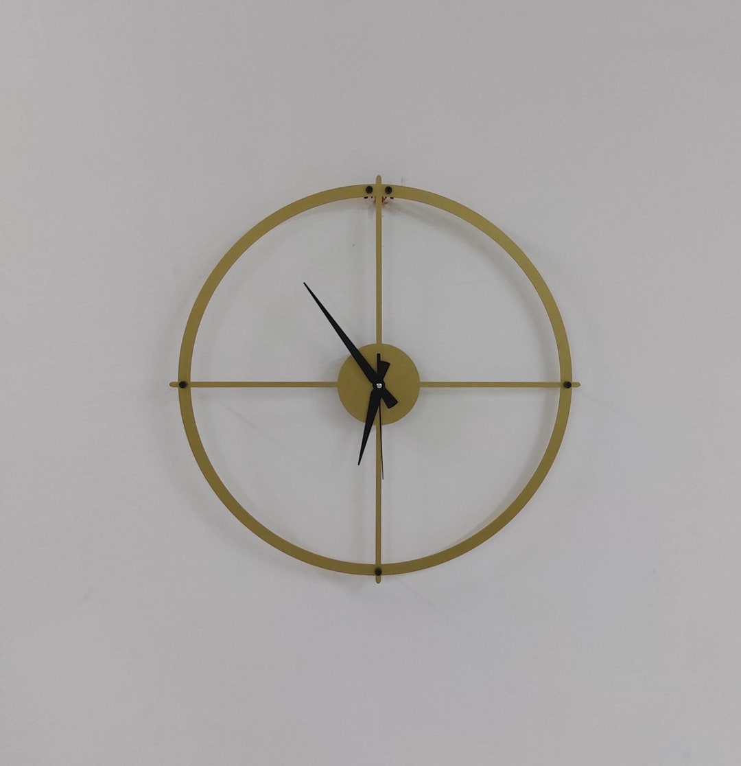 Unique Gold Wall Clock,minimalist Gold Metal Wall Clock, Silent Wall ...