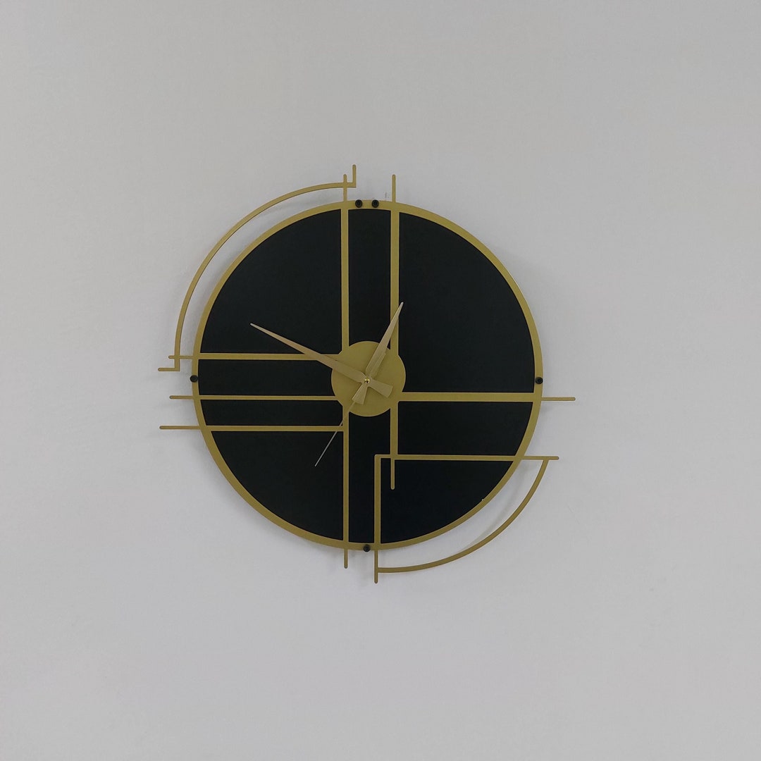 Unique Gold Wall Clock,minimalist Gold Metal Wall Clock, Silent Wall ...