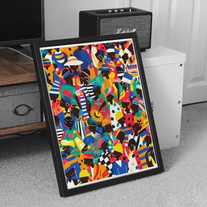 Afro American People Dancing Poster, African American Art, Black ...