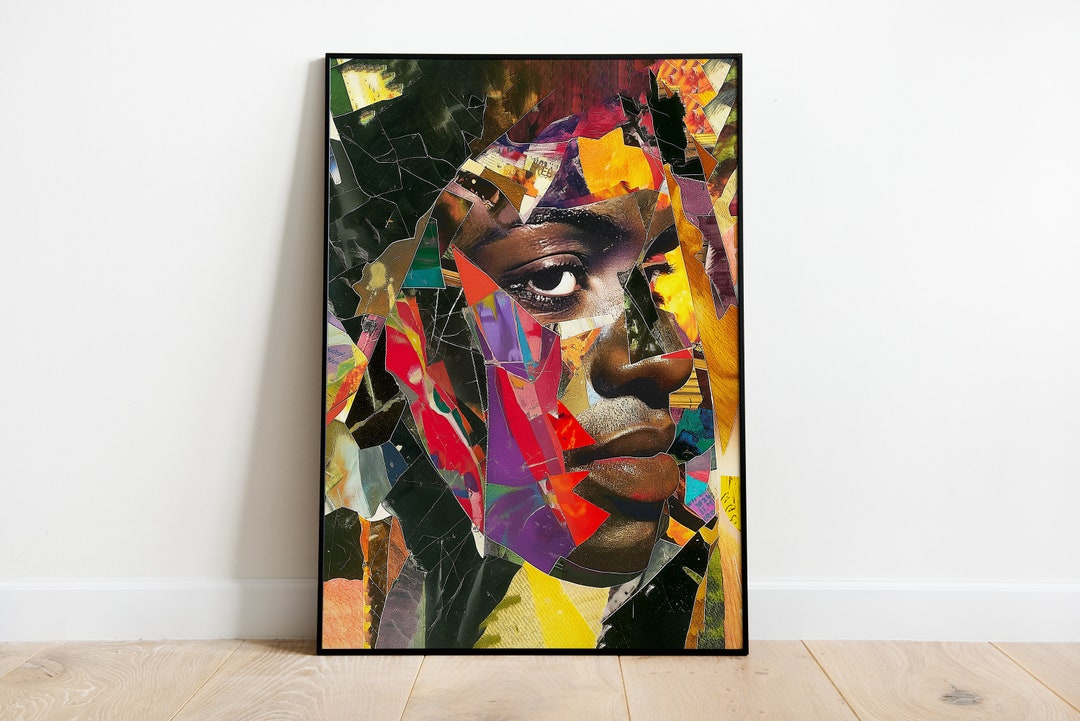 Romare Bearden Style Poster, Collage Art, Black History, African ...