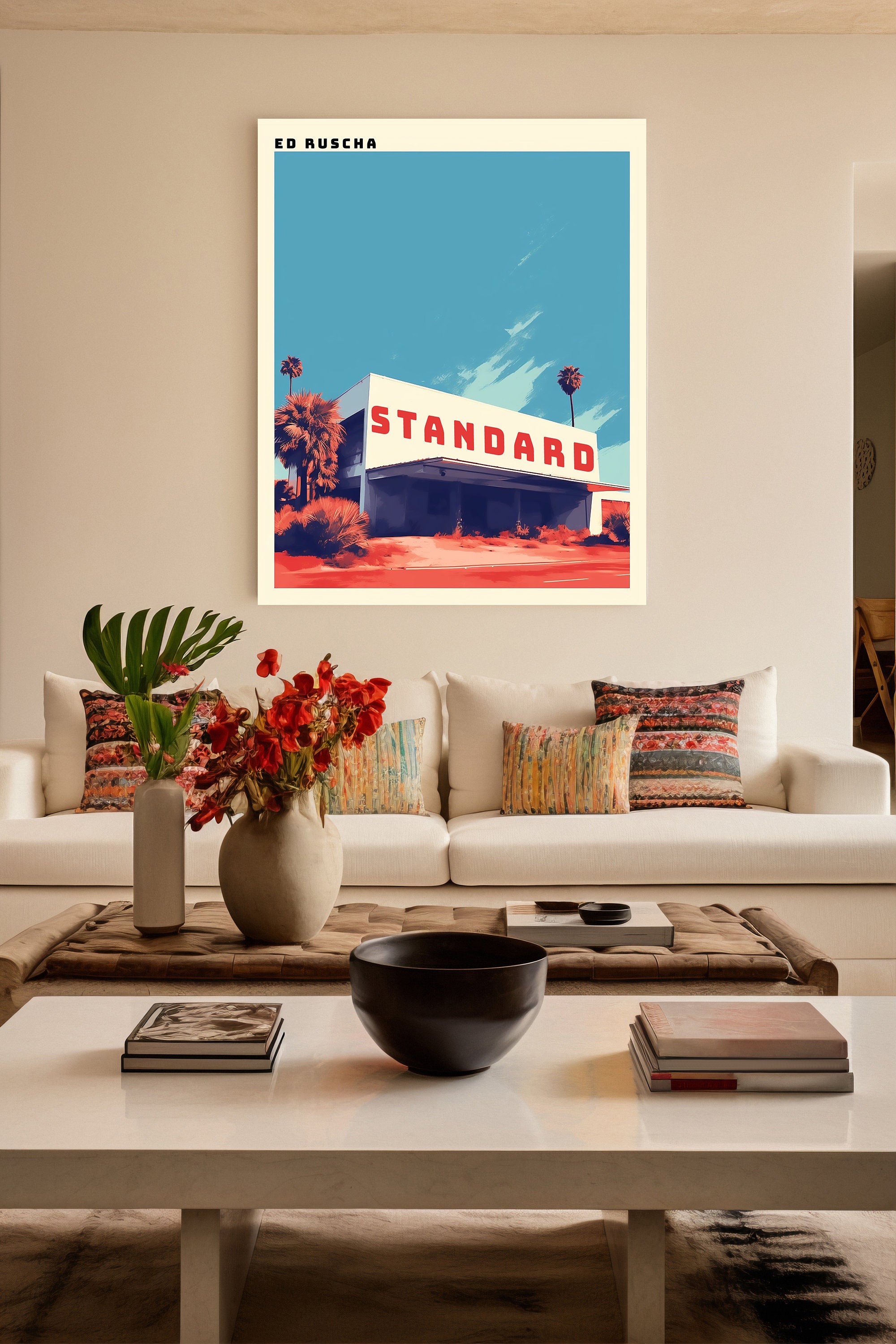 Ed Ruscha Art ,gasoline Stations Poster, Mid Century Modern Art Print ...