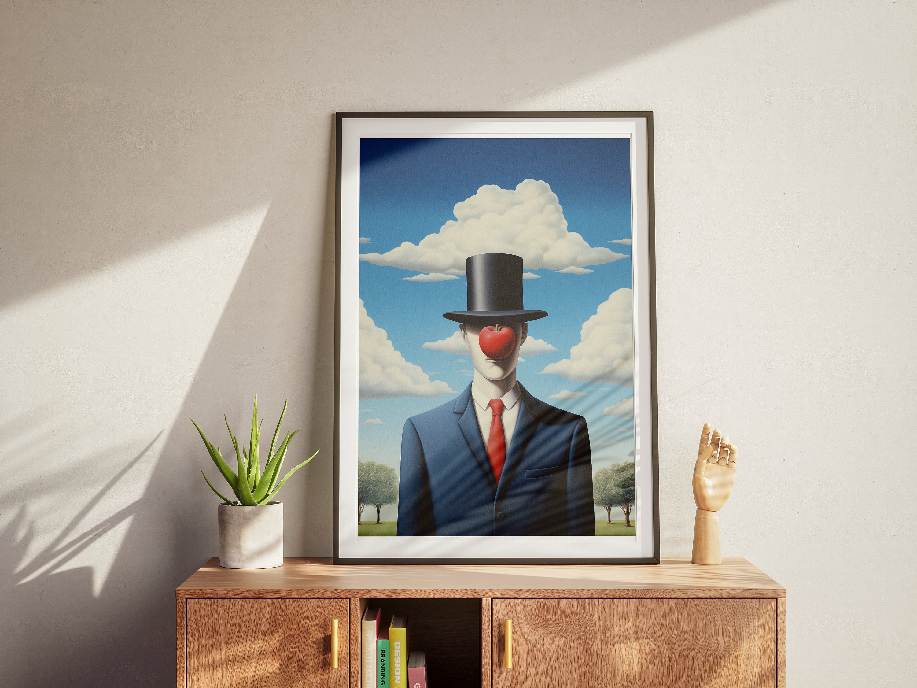 The Son of Man Reproduction Poster, Magritte Apple, Surrealist Poster ...