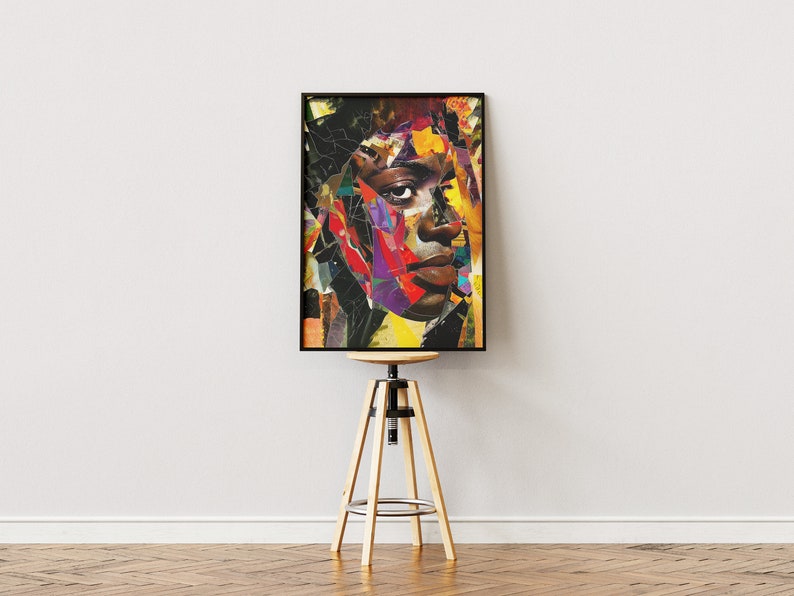 Romare Bearden Style Poster, Collage Art, Black History, African ...