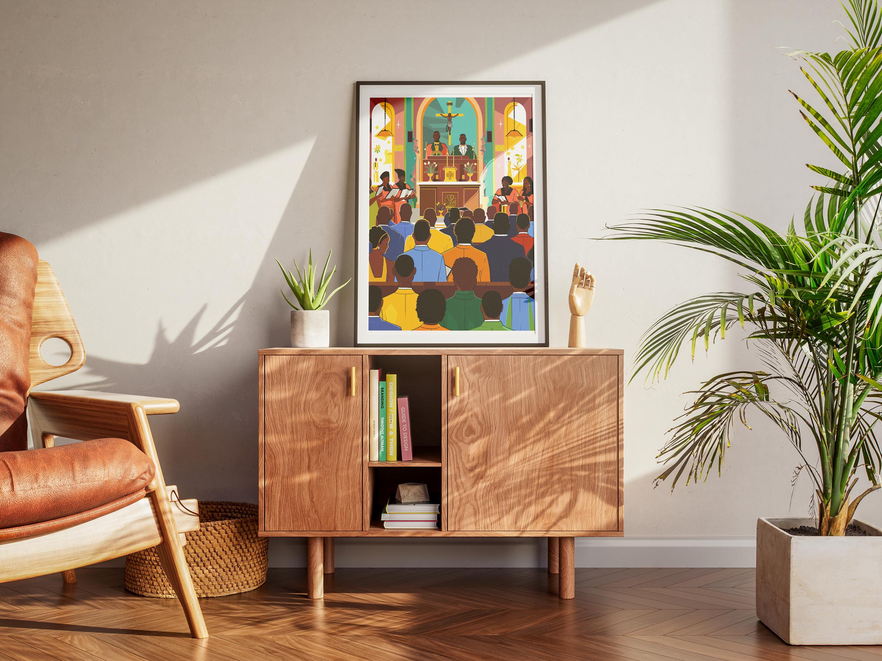 Christ Church Poster, Christian Art, Follow Jesus Art, African American ...