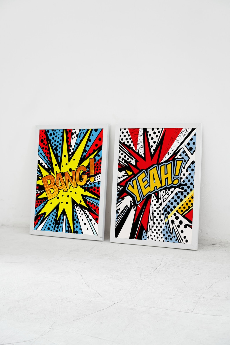 Bang Poster, Pop Art Syle Poster, Lichtenstein Print, Bang Clipart ...