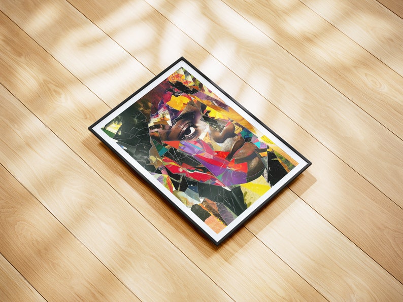 Romare Bearden Style Poster, Collage Art, Black History, African ...