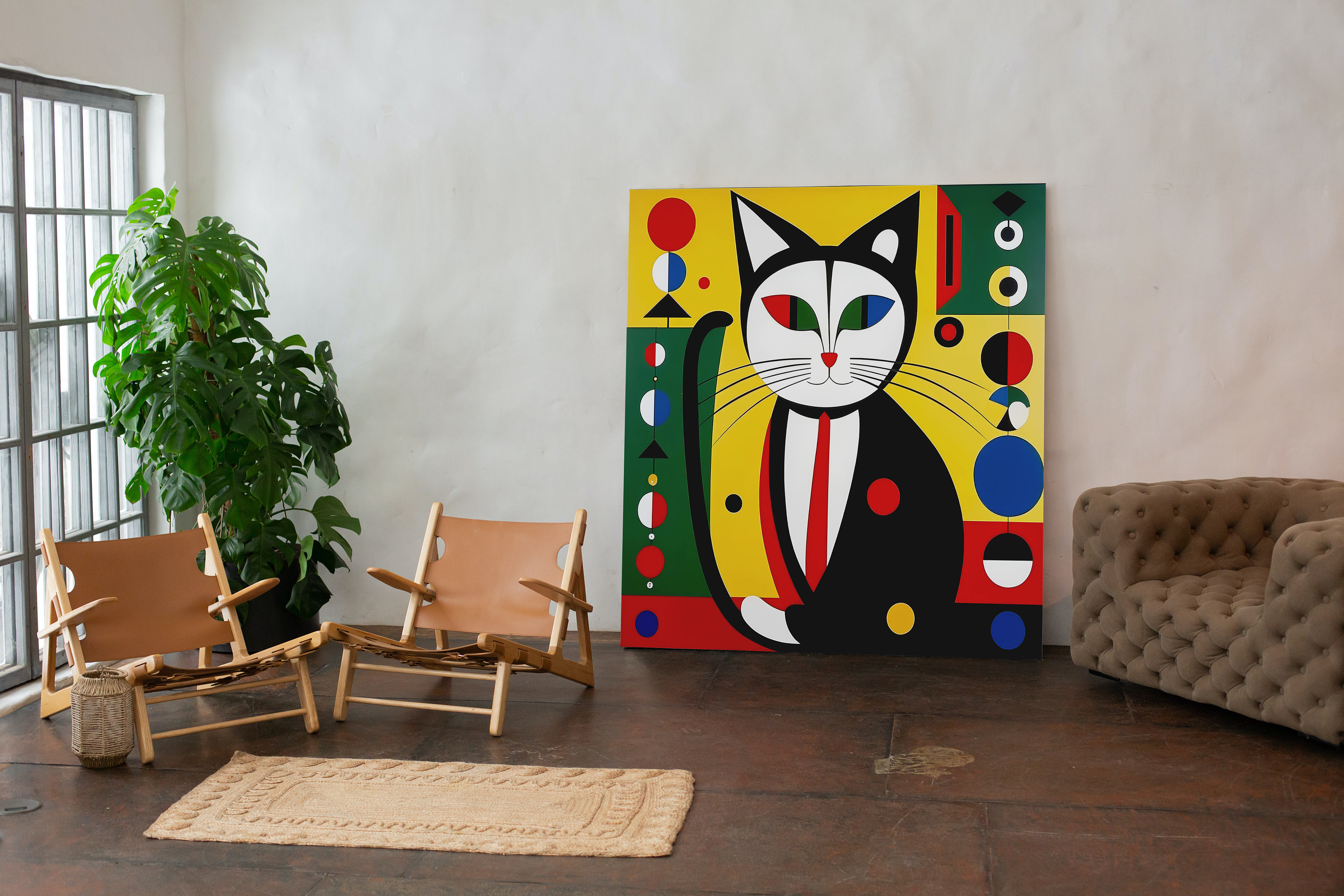 Joan Miro Style Black Cat, Miro Paint, Black Cat Print, Gift for Him ...