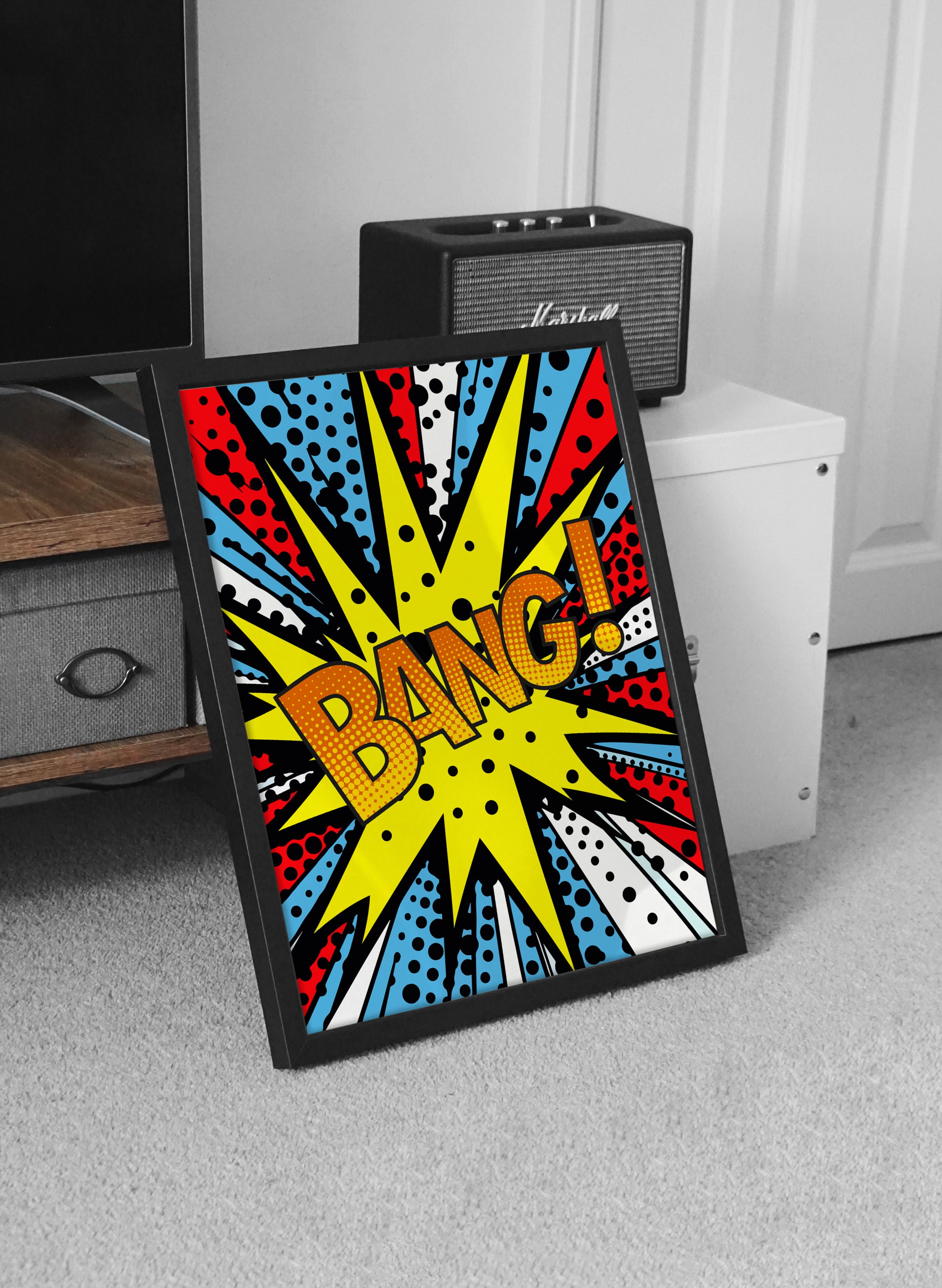 Bang Poster, Pop Art Syle Poster, Lichtenstein Print, Bang Clipart, Blast Print, Roy ...