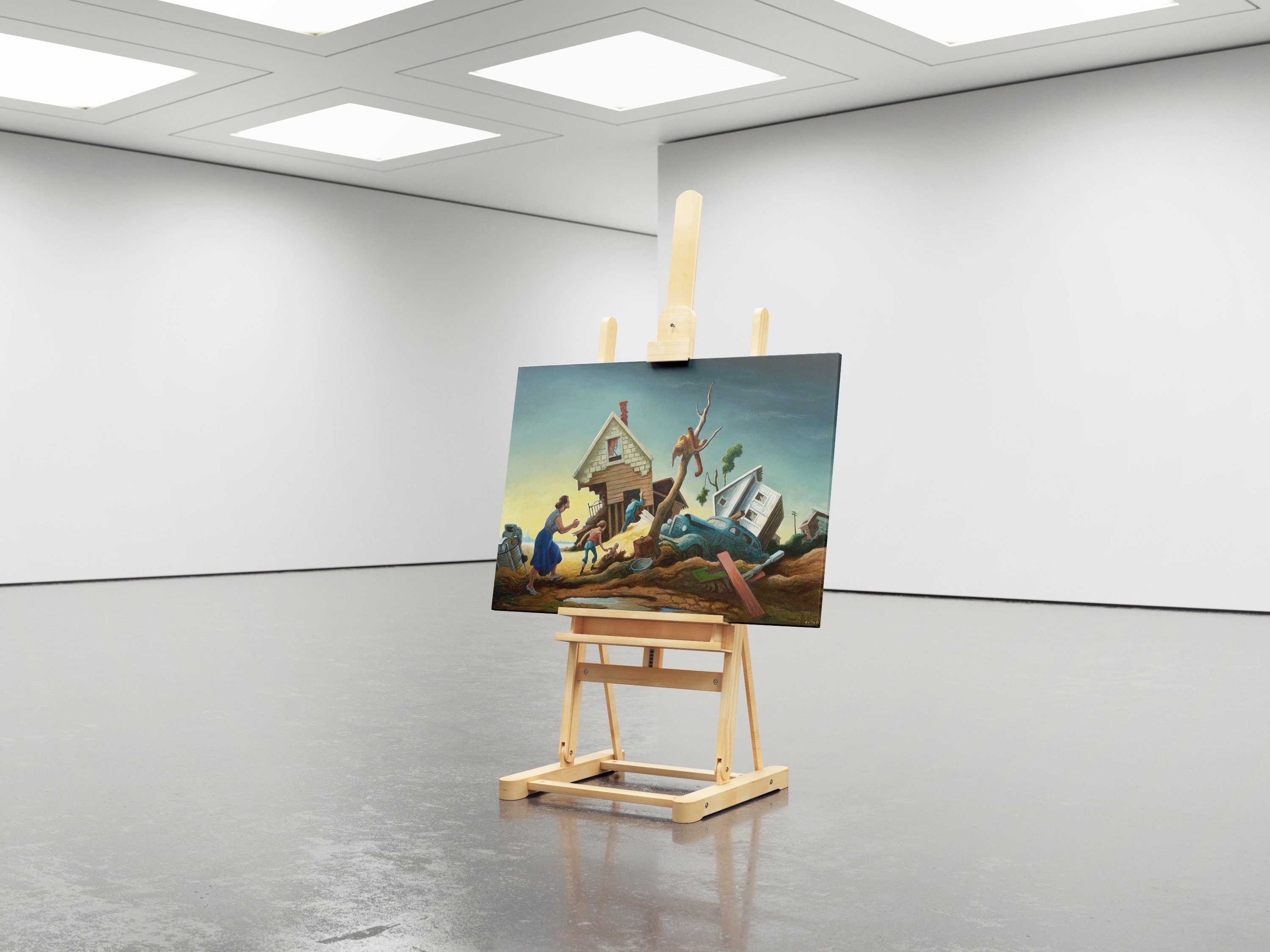 Thomas Hart Benton Original, Flood Disaster, Exhibition Art, Social ...