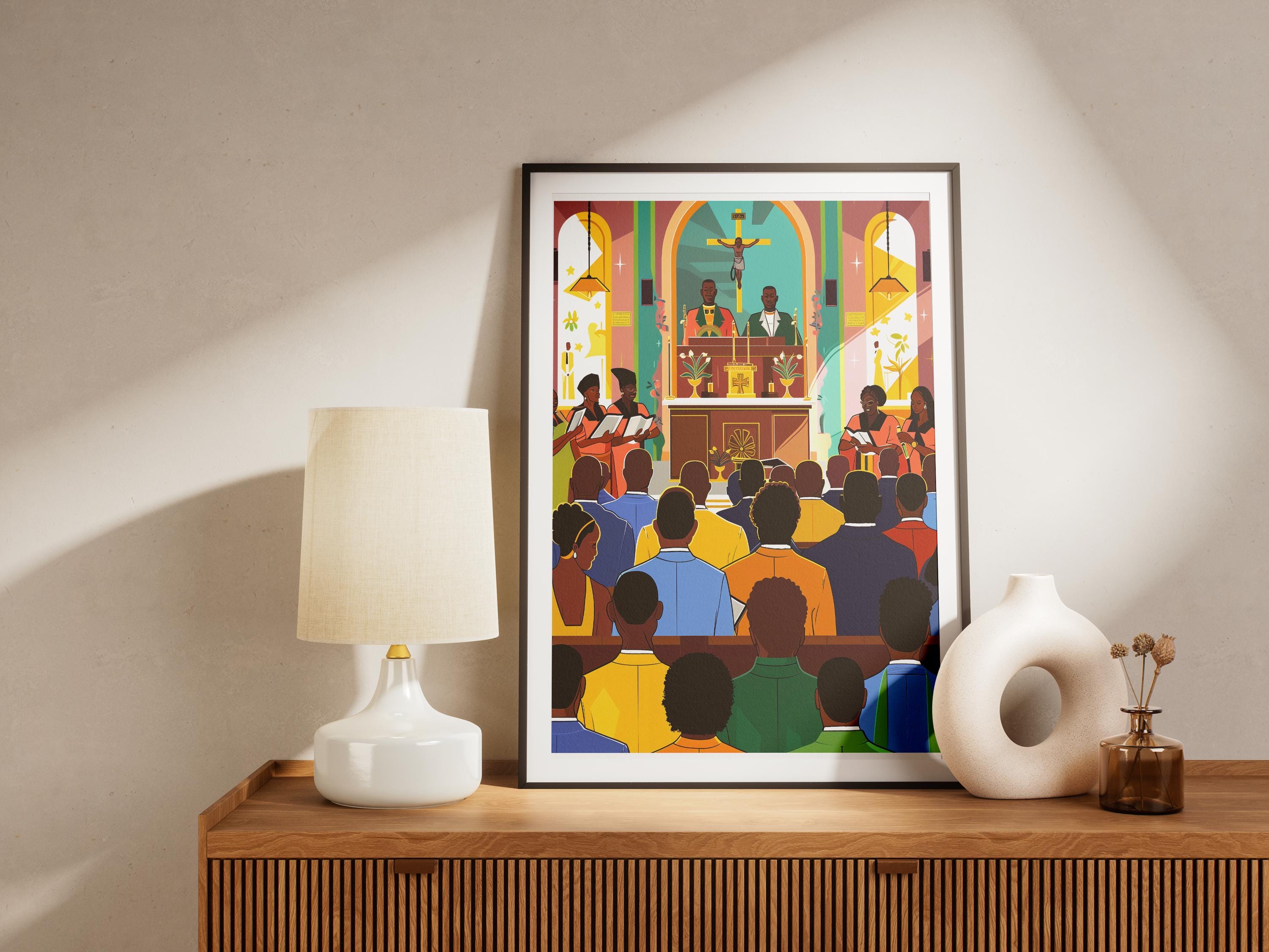 Christ Church Poster, Christian Art, Follow Jesus Art, African American ...