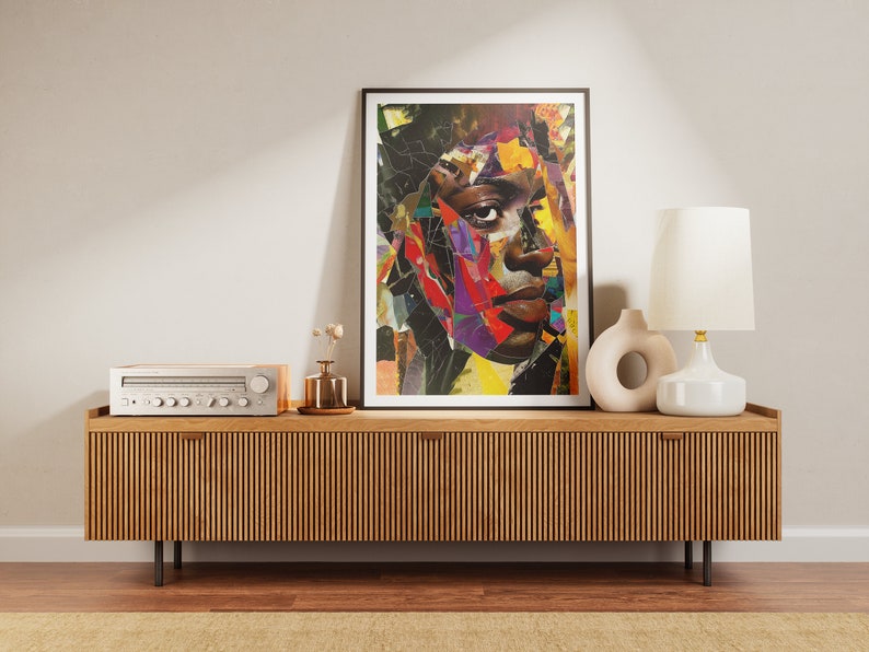 Romare Bearden Style Poster, Collage Art, Black History, African ...