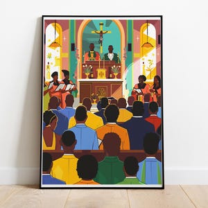 Christ Church Poster, Christian Art, Follow Jesus Art, African American ...