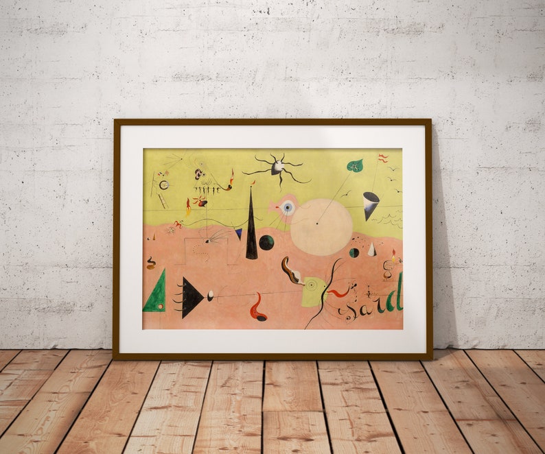 Joan Míró, the Hunter Catalan Landscape, Miro Artist, Exhibition Print ...