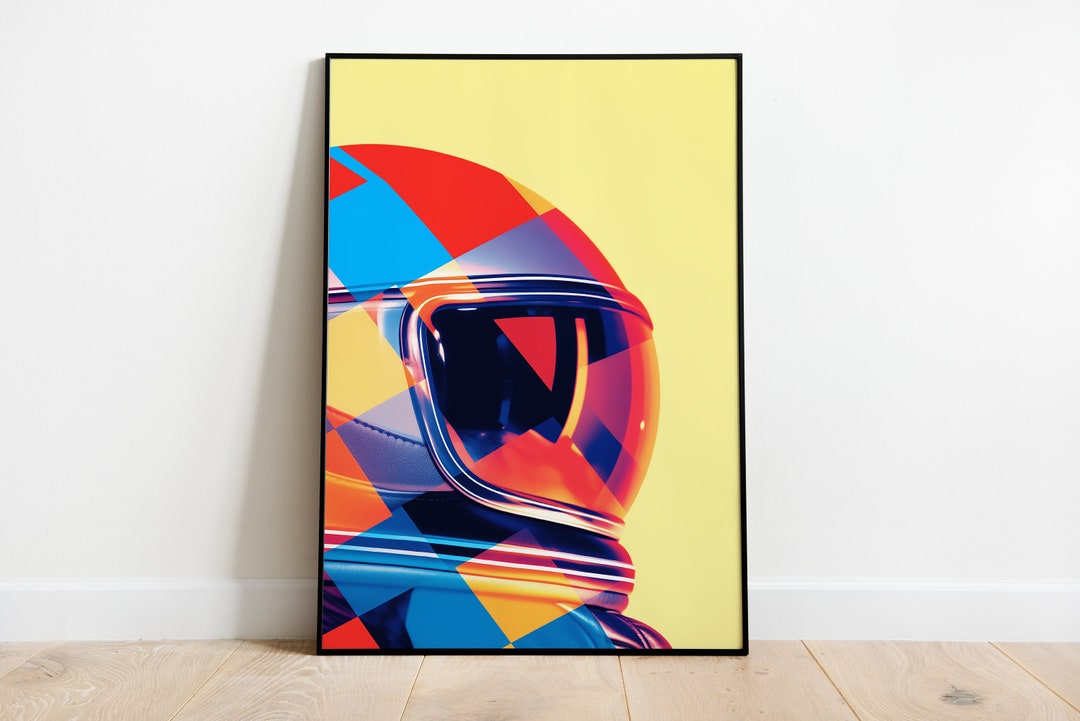 Motorcycle Helmet Poster, Andy Warhol Style Artwork, Gift for Biker ...