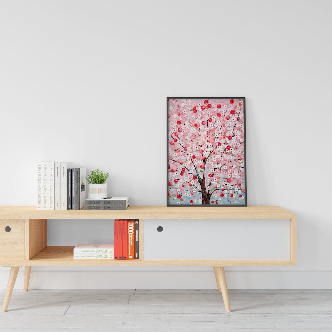 Damien Hirst Poster, Cherry Blossom Painting, Botanical Wall Art, Oil ...