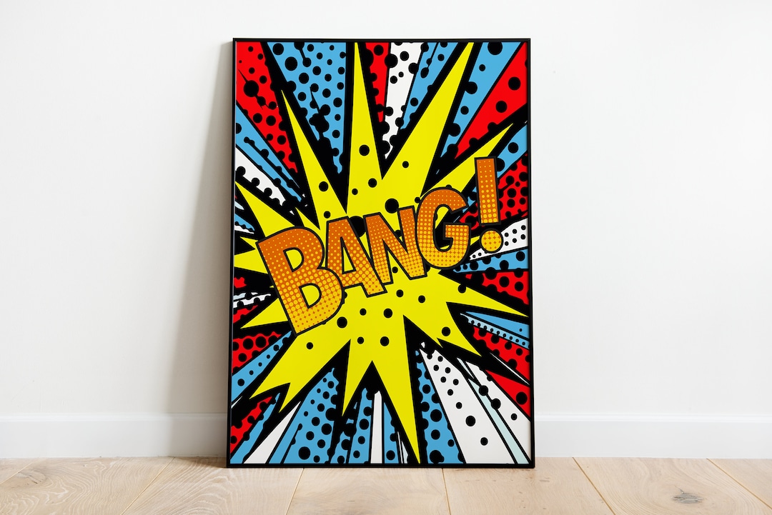 Bang Poster, Pop Art Syle Poster, Lichtenstein Print, Bang Clipart ...