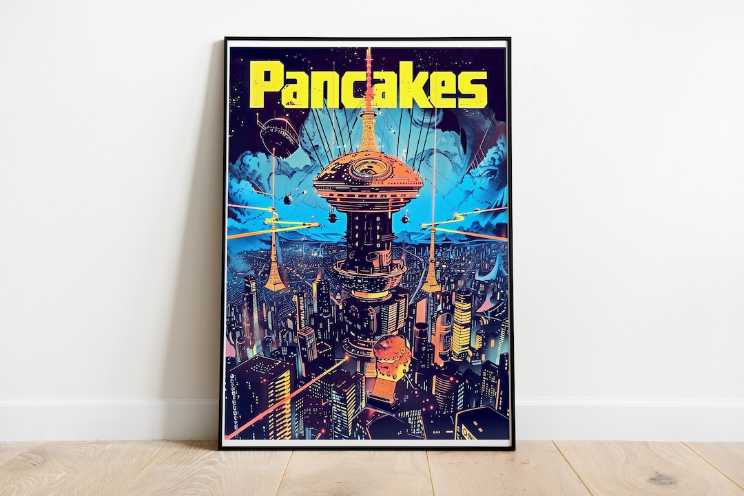 Cyberpunk Pancakes Poster, Cityscape Poster, Sci-fi Poster, Retro ...